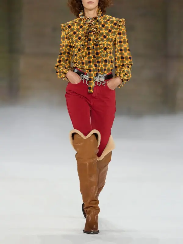 Chloé Azalean Shearling-trimmed Leather Over-the-knee Boots - Brown