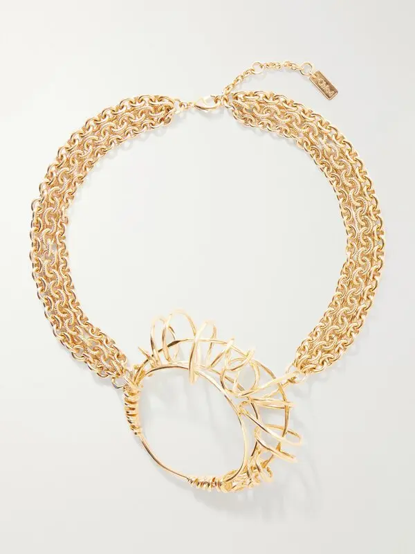 Chloé Tone Brass Pendant Necklace
