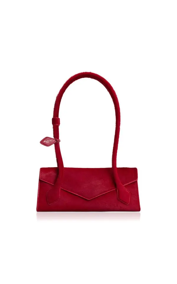 Alaïa Le Teckel Small Calf Hair Flap Bag - Red