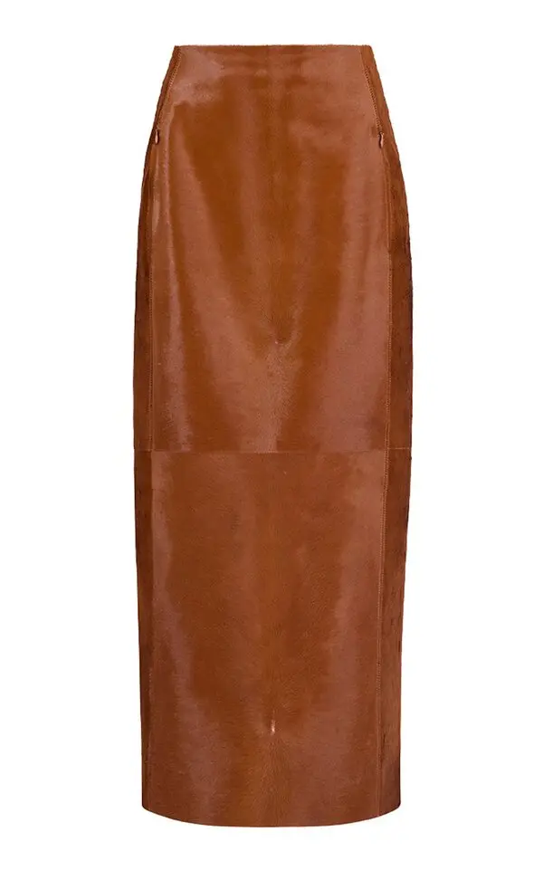 Alaïa Pony Hair Midi Pencil Skirt