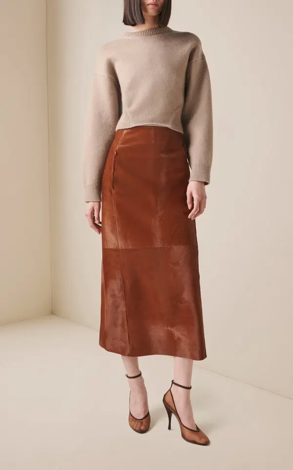 Alaïa Pony Hair Midi Pencil Skirt