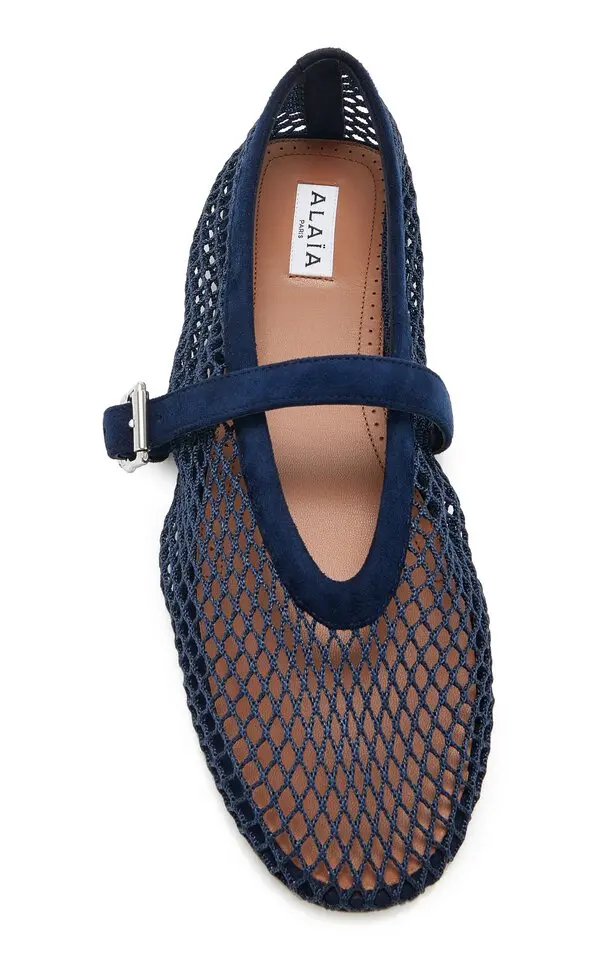 Alaïa Fishnet Ballet Flats - Blue