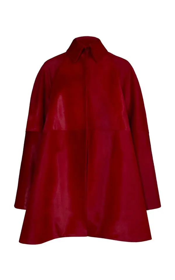 Alaïa Pony Hair A-line Trench Coat