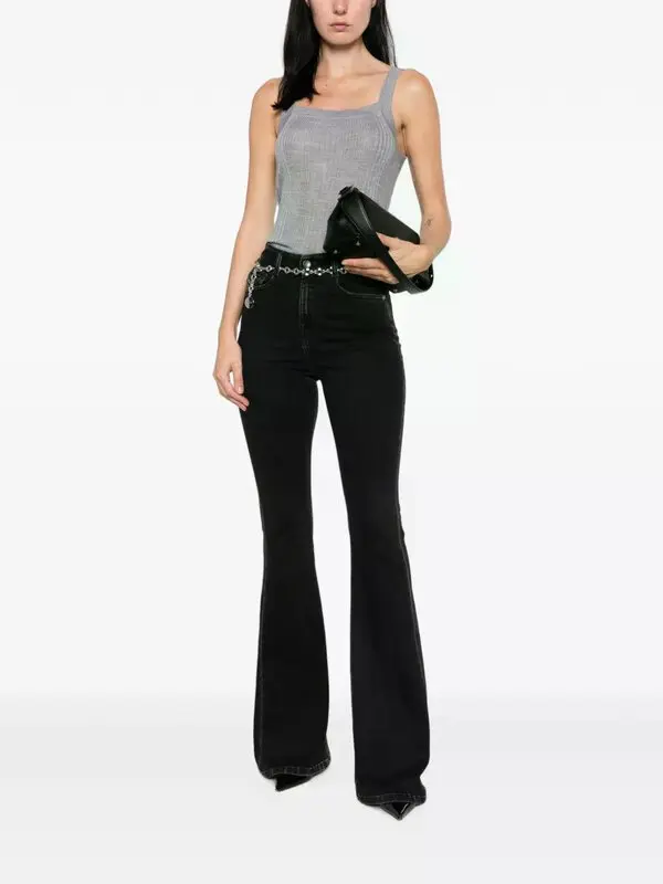 EMERSON RENALDI Ribbed-knit Square-neck Vest