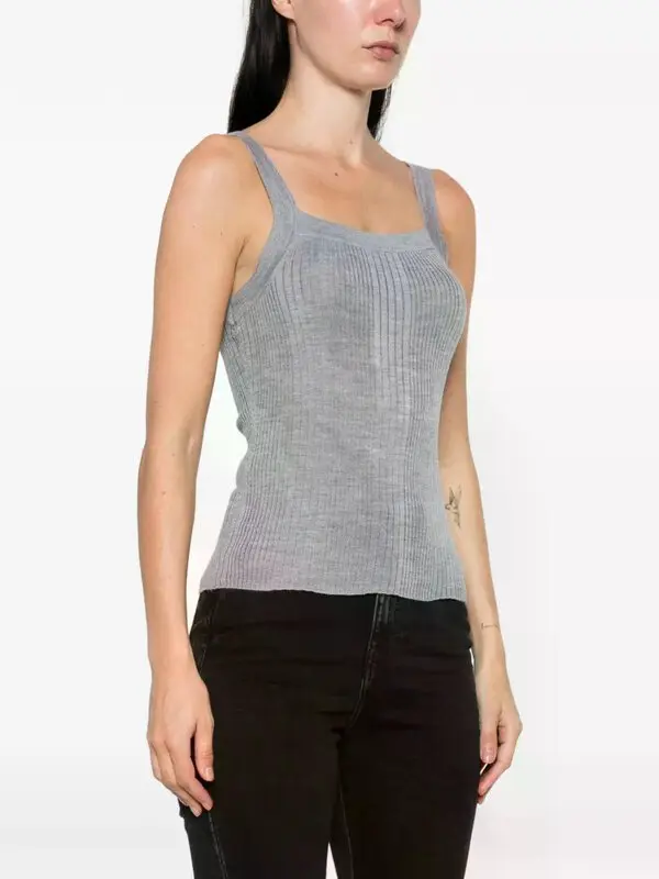EMERSON RENALDI Ribbed-knit Square-neck Vest