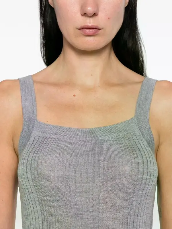 EMERSON RENALDI Ribbed-knit Square-neck Vest