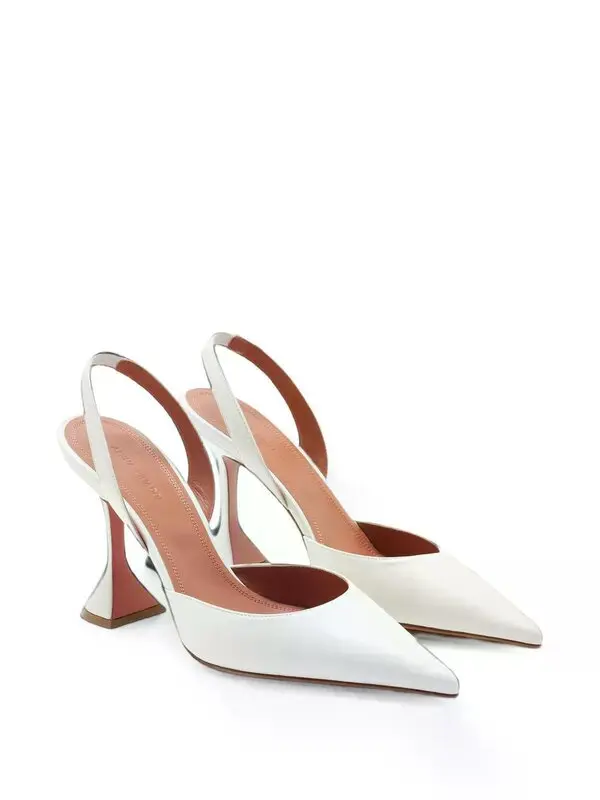 Amina Muaddi Holli Slingback Pumps - White