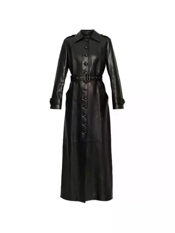 Dolce & Gabbana Belted Leather Trench Coat