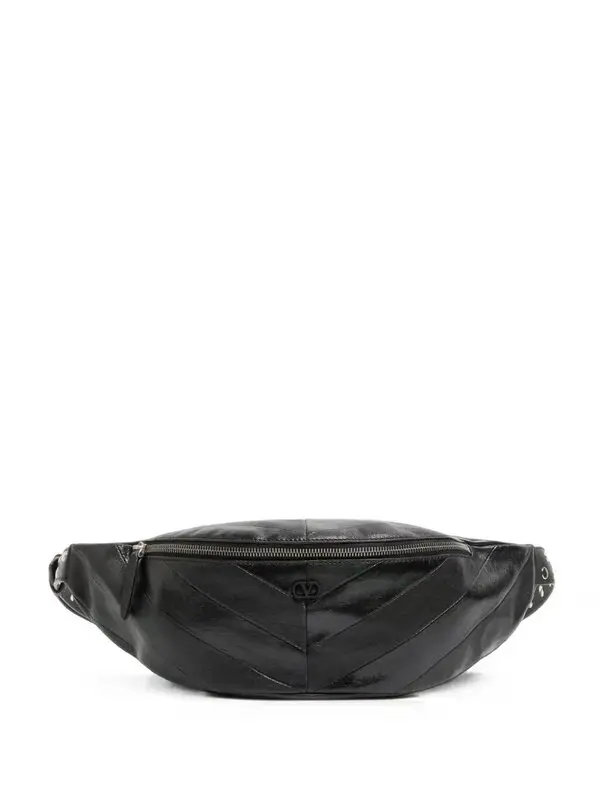 Valentino Garavani Jean Waist Bag In Patchwork Nappa Leather - Black
