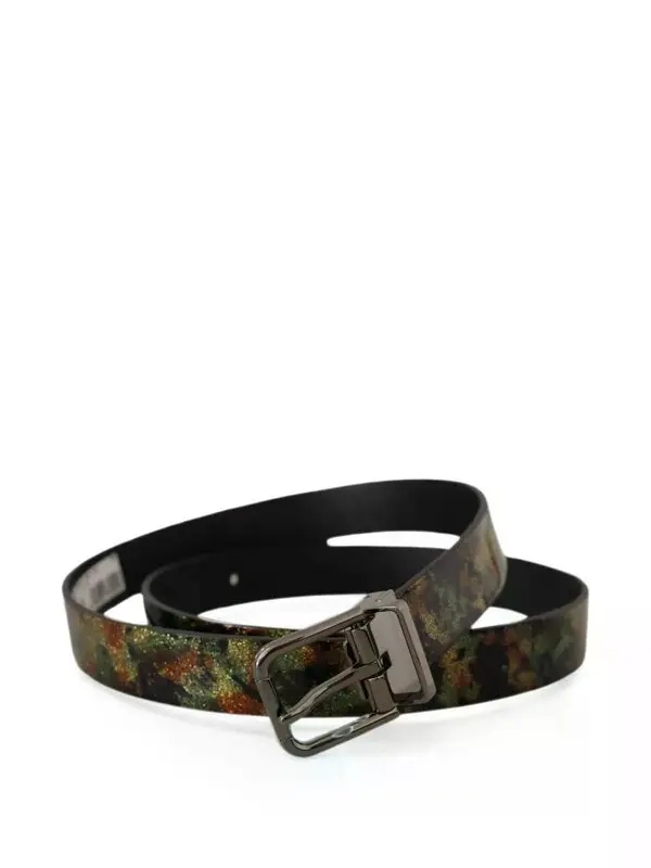Dolce & Gabbana Glitter Pattern Leather Belt