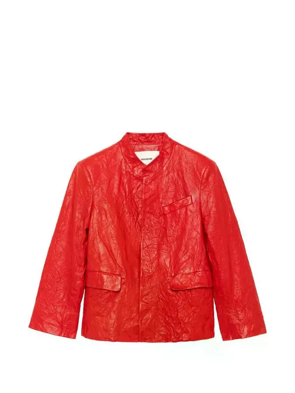 Zadig&Voltaire Veryn Creased-leather Blazer - Red
