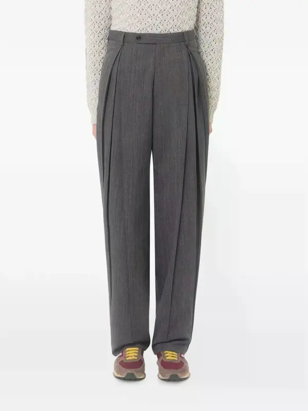 Valentino Garavani Pinstripe Wool Pants With Pleats