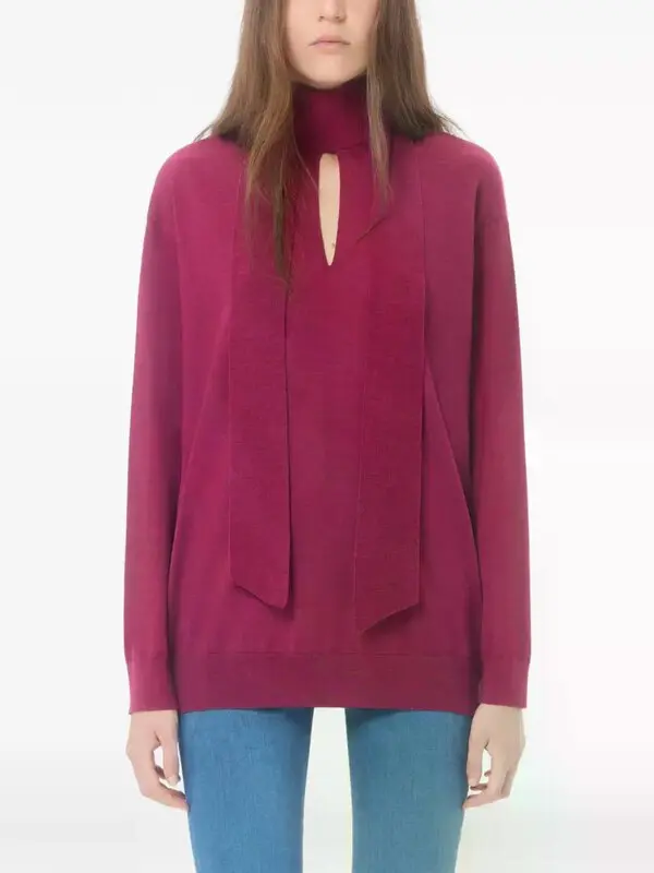 Valentino Garavani Wool Sweater With Scarf Detail - Pink