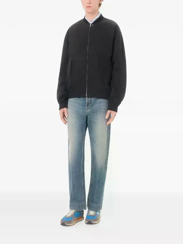 Valentino Garavani Viscose And Cotton Canetté Bomber Jacket - Black