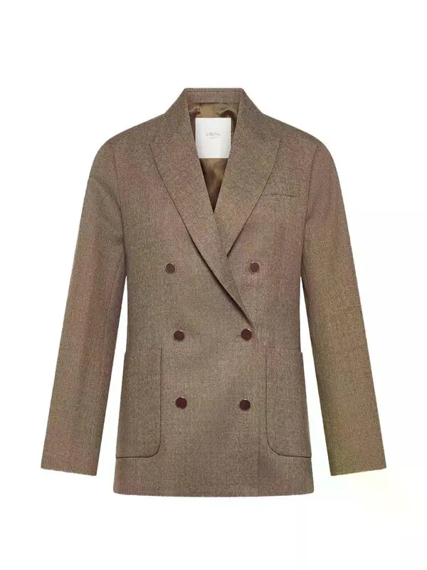 CRUNA Zoe Double-breasted Blazer - Brown
