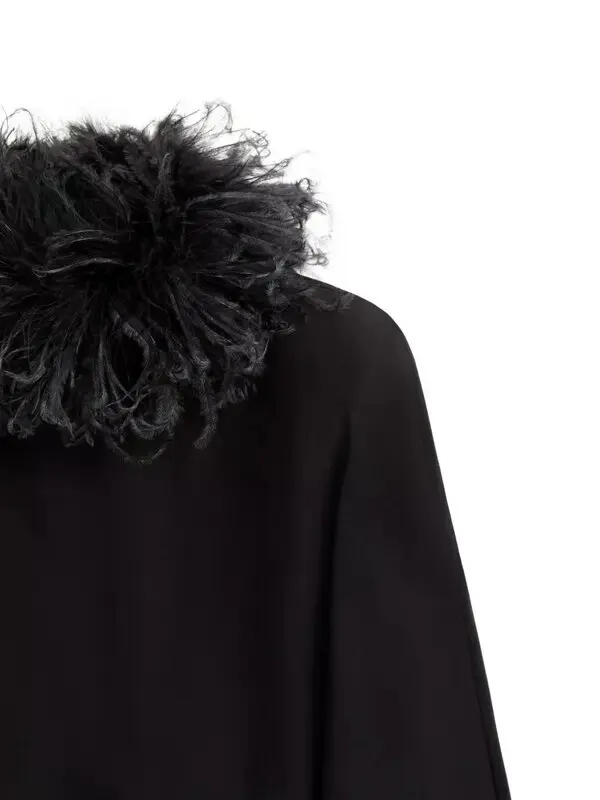 Valentino Garavani Feather-trim Silk-georgette Mini Dress