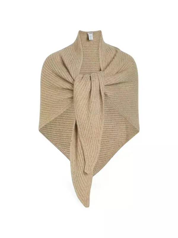 Brunello Cucinelli Sparkling Cashmere, Wool And Mohair Rib Knit Shawl - Neutrals