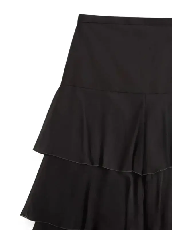 Valentino Garavani Georgette Tiered Trousers - Black