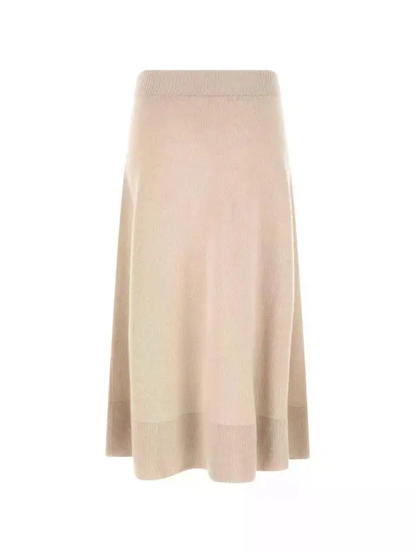 Agnona Knitted Flared Cashmere Midi Skirt