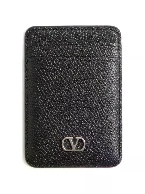 Valentino Garavani Logo-plaque Magnetic Cardholder - Black