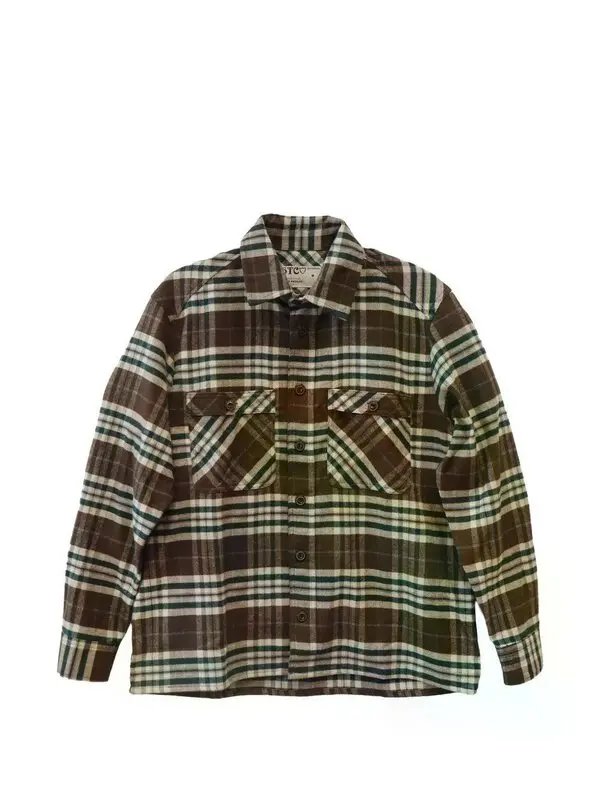 HTC LOS ANGELES Plaid Graphic-print Shirt - Brown
