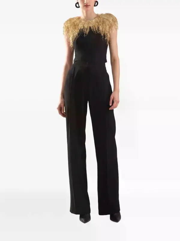 GEMY MAALOUF Embellished Padded-shoulder Top