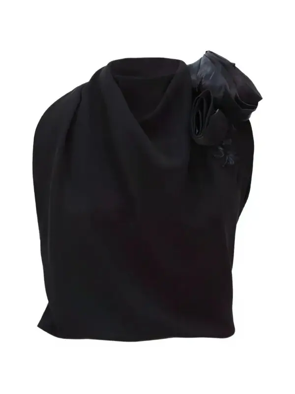 GEMY MAALOUF Floral-appliqué Draped Top