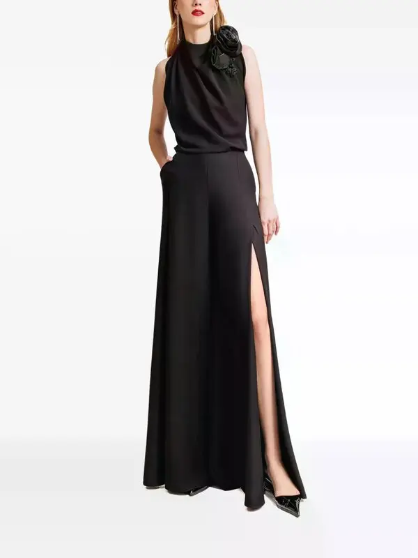 GEMY MAALOUF Floral-appliqué Draped Top