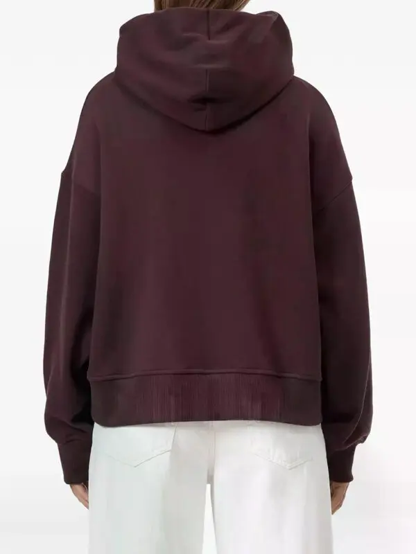 Closed Pussy-bow Dropped-shoulder Hoodie