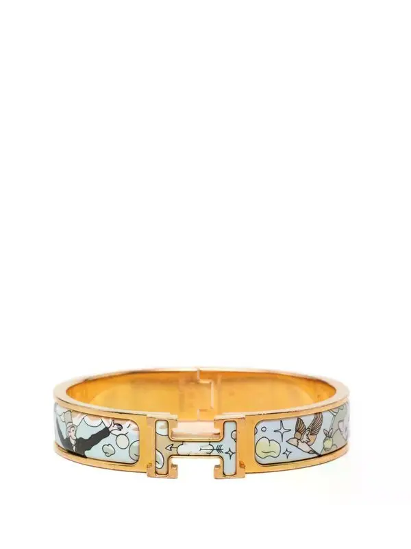 Hermès 2000-2026 Narrow Enamel Dans Les Nuages Clic H Bracelet Pm Costume Bracelet - Blue