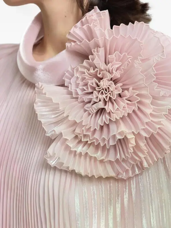 GEMY MAALOUF Pleated Floral-embellished Kaftan