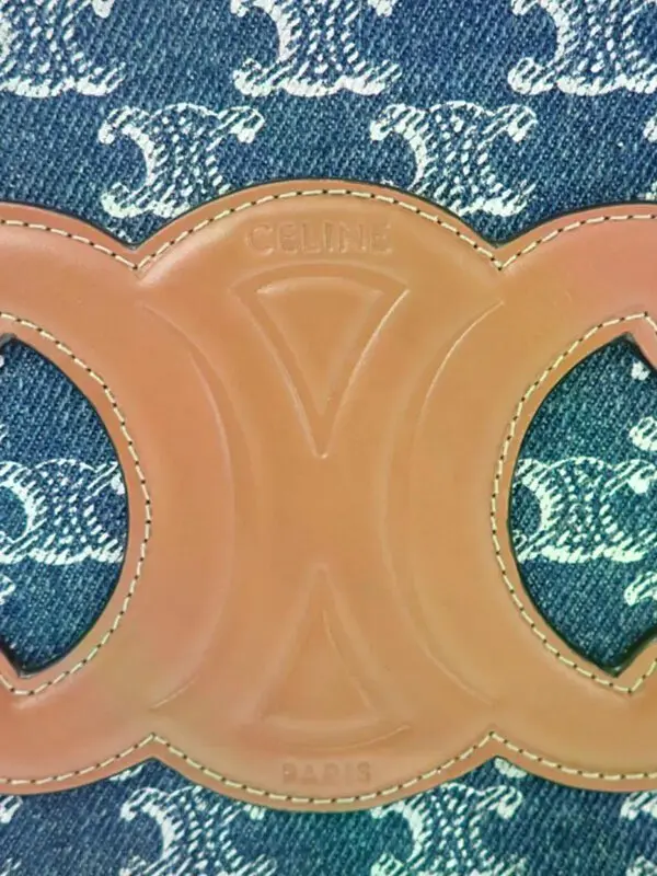 Celine 2010-2026 Small Denim Triomphe Cabas Thais Tote Satchel - Blue