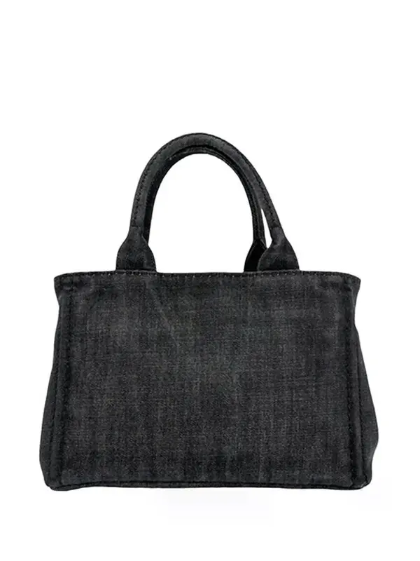 Prada 2013-2026 Small Denim Canapa Logo Tote Satchel