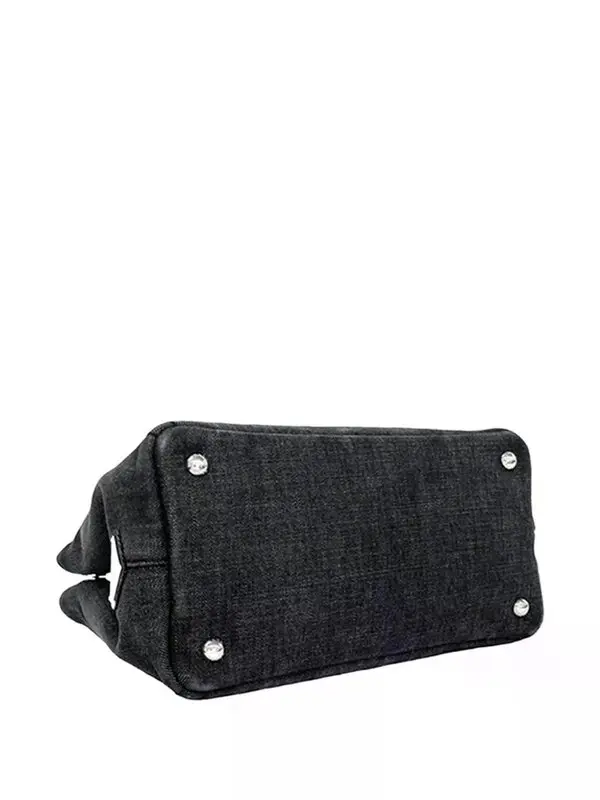 Prada 2013-2026 Small Denim Canapa Logo Tote Satchel