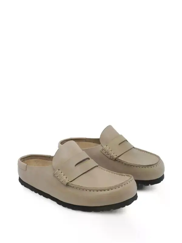 BIRKENSTOCK Naples Leather Mules - Neutrals
