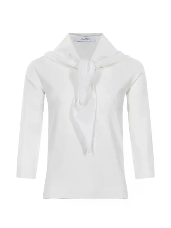 Max Mara Scarf-detail Three-quarter Sleeve Sweater
