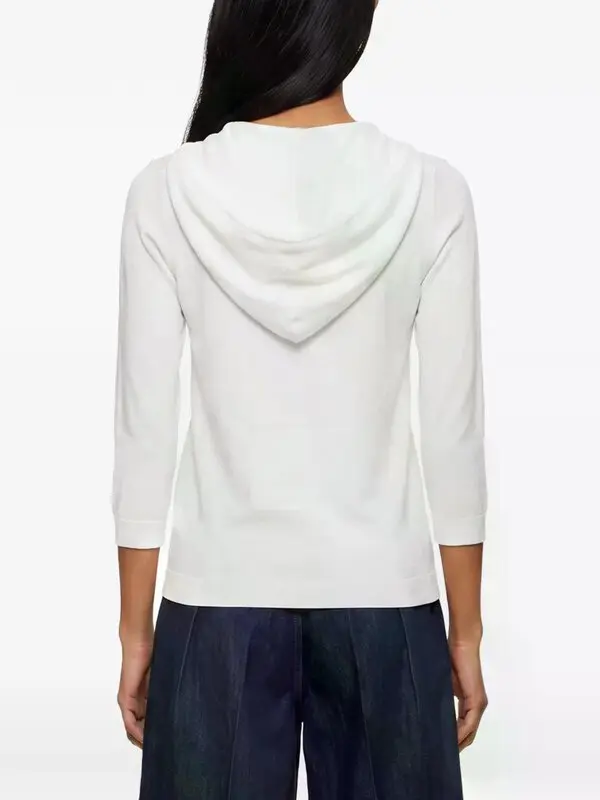 Max Mara Scarf-detail Three-quarter Sleeve Sweater