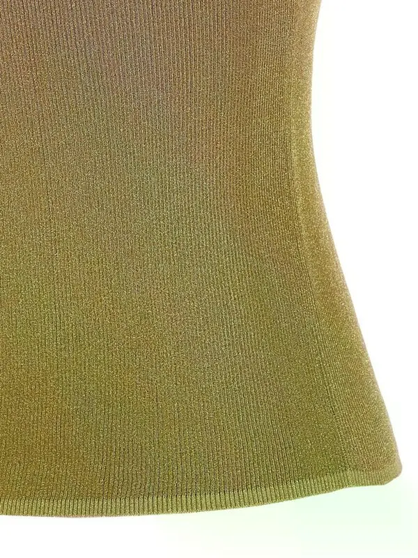 Max Mara Ribbed Metallic-finish Sleeveless Top - Gold