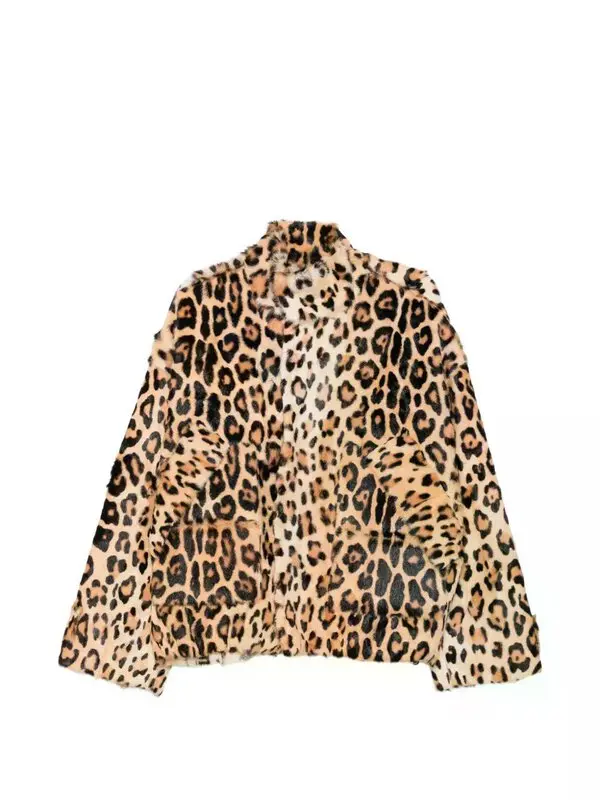 LISKA Leopard Print Fur Coat
