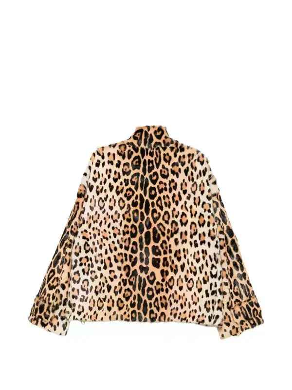 LISKA Leopard Print Fur Coat