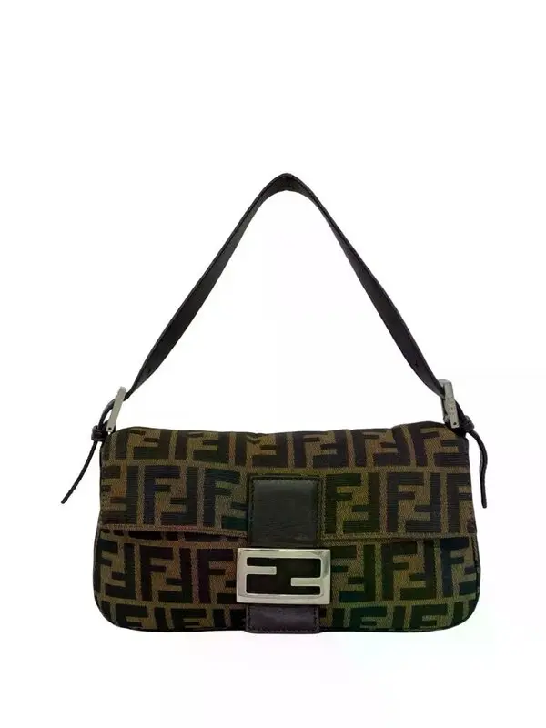 Fendi Zucca Canvas Baguette Shoulder Bag