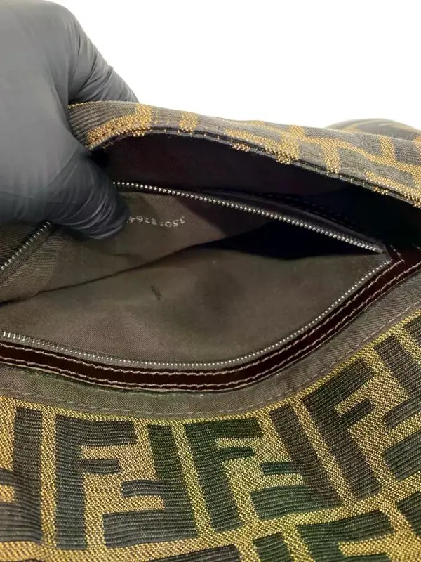 Fendi Zucca Canvas Baguette Shoulder Bag