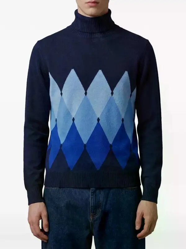BALLANTYNE Diamond-pattern Roll-neck Sweater