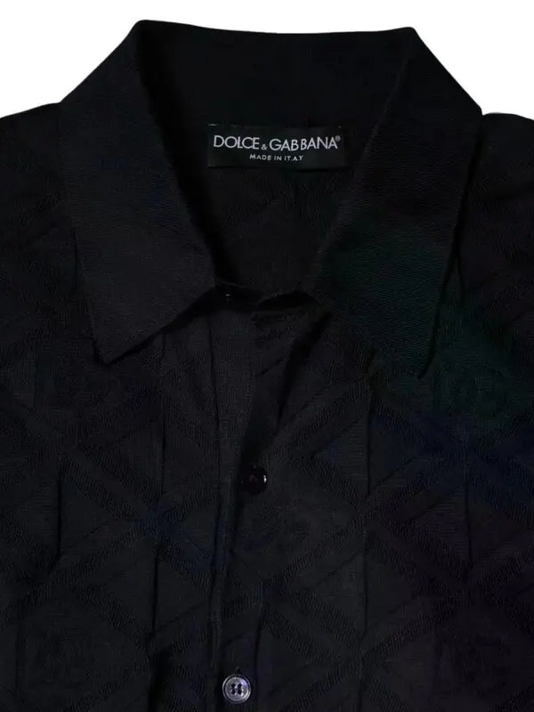 Dolce & Gabbana Geometric-patterned Dg Logo Polo Shirt
