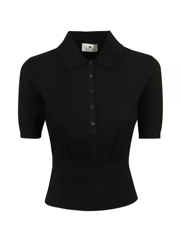 Elisabetta Franchi Knit Polo Shirt - Black
