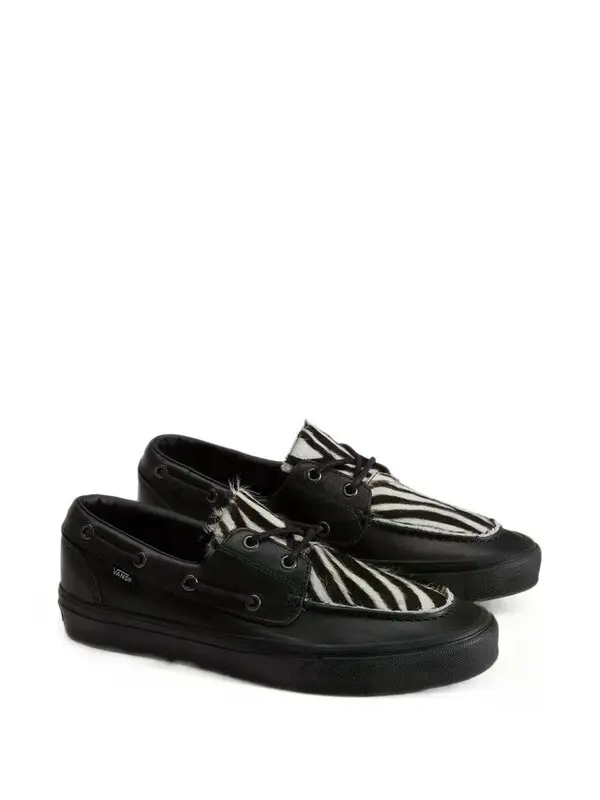 VANS Zebra-print Leather Boat Shoes