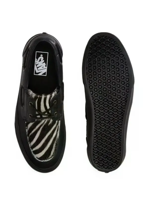VANS Zebra-print Leather Boat Shoes