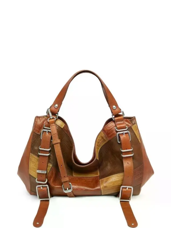 DIESEL® D-one-medium Top-handle Bag In Patchwork Leather - Brown