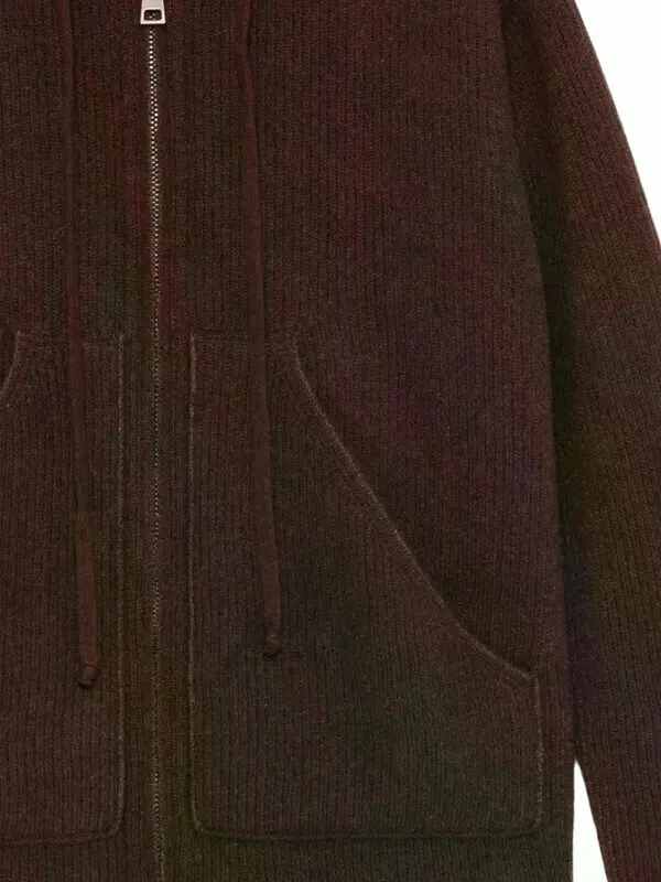 UMA WANG Ribbed-knit Drawstring Hoodie