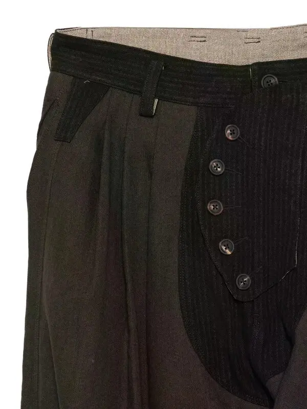 ZIGGY CHEN Herringbone-pattern Panelled Trousers